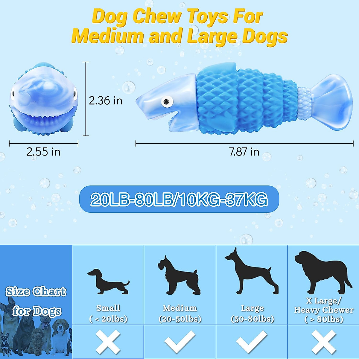 BoYoYo Tough Dog Toys for Aggressive Chewers Large Breed, Dog Chew Toys for Aggressive Chewers, Indestructible Dog Toy for Large Dogs, Durable Dog Toys, Large Dog Toys for Big Dogs, Squeaky Dog Toys