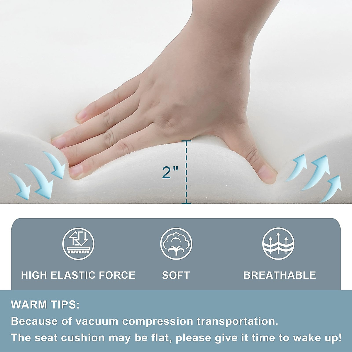 DYTXIII Set of 4 Outdoor Square Chair Cushions 18.5"x16"x2" for Patio, Water Resistant Patio Dining Seat Pads Replacement for Kitchen Garden and Outdoor Furniture Decoration - Navy Blue