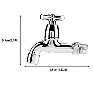Nikou Kitchen Sink Faucet, ABS Water Faucet Washing Machine Sink Basin Cold Water Tap with Single Spout & Handle (Size : #3 Cross Handle)