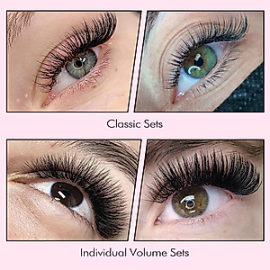 ALLOVE Eyelash Extension Classic Lash Extensions 0.15 D Curl 8-15mm Mixed Tray Premium Silk Individual Volume Lash Extensions Lash Trays for Lash Extensions Supplies Single Eyelash Extensions