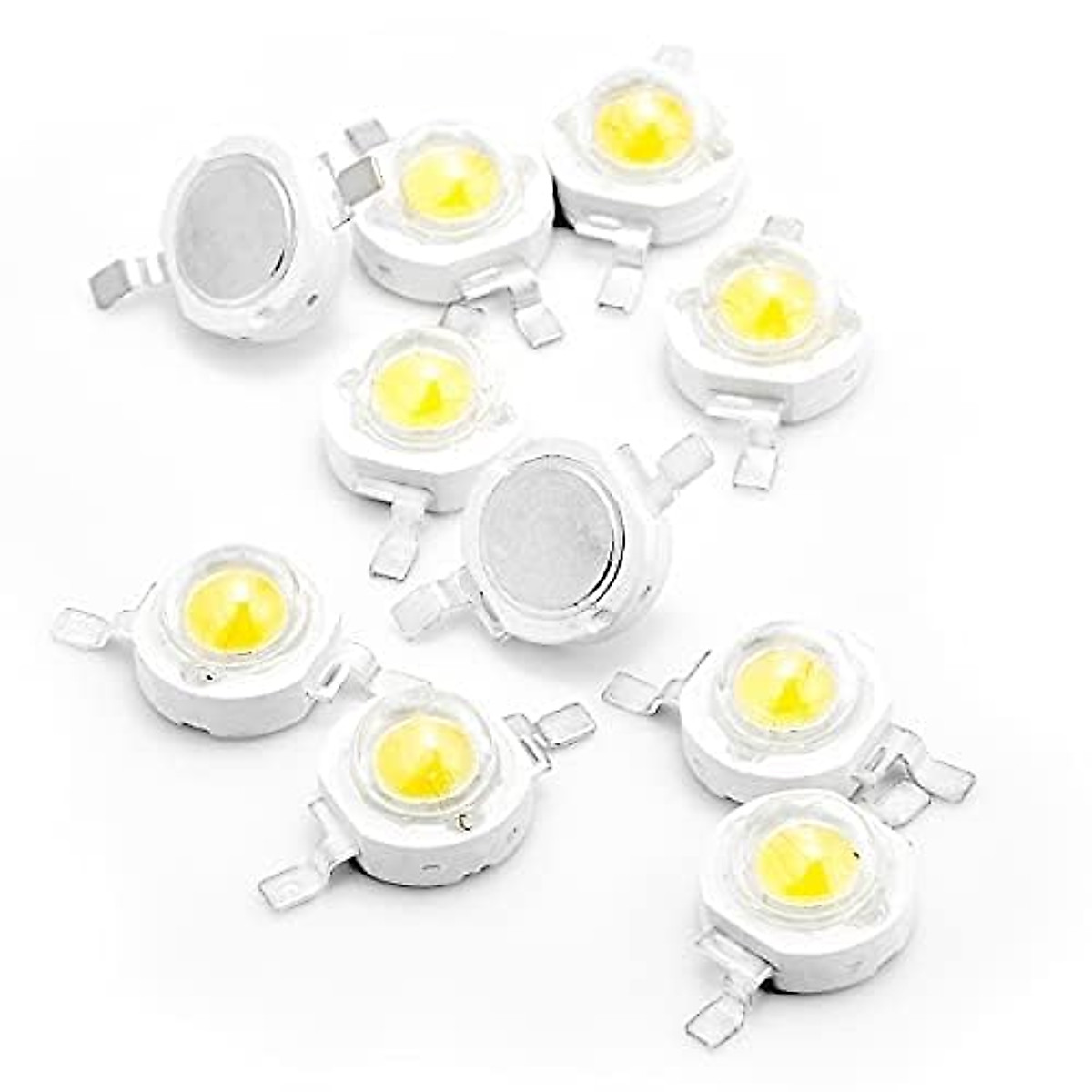CHANZON 10 pcs High Power Led Chip 3W Warm White 3000K - 3500K (Input 600mA - 700mA / DC 3V - 3.4V / 3 Watt) Super Bright Intensity SMD COB Light Emitter Components Diode 3 W Bulb Lamp DIY Lighting
