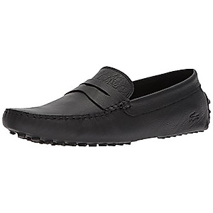Lacoste Men’s Concours Shoes, Black leather, 7 Medium US
