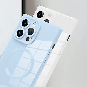 BITOBE Designed for iPhone 14 Pro Max Case Compatible with MagSafe TPU Magnetic Glitter Camera Protection for Women Girls for iPhone 14 Pro Max 6.7"-White