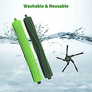 Replacement Parts Brushes Set for iRobot Roomba s9 (9150) s9+ s9 Plus (9550) s Series AI Robot Vacuum Kits (3 Set Rubber Brushes, 8 Side Brushes)