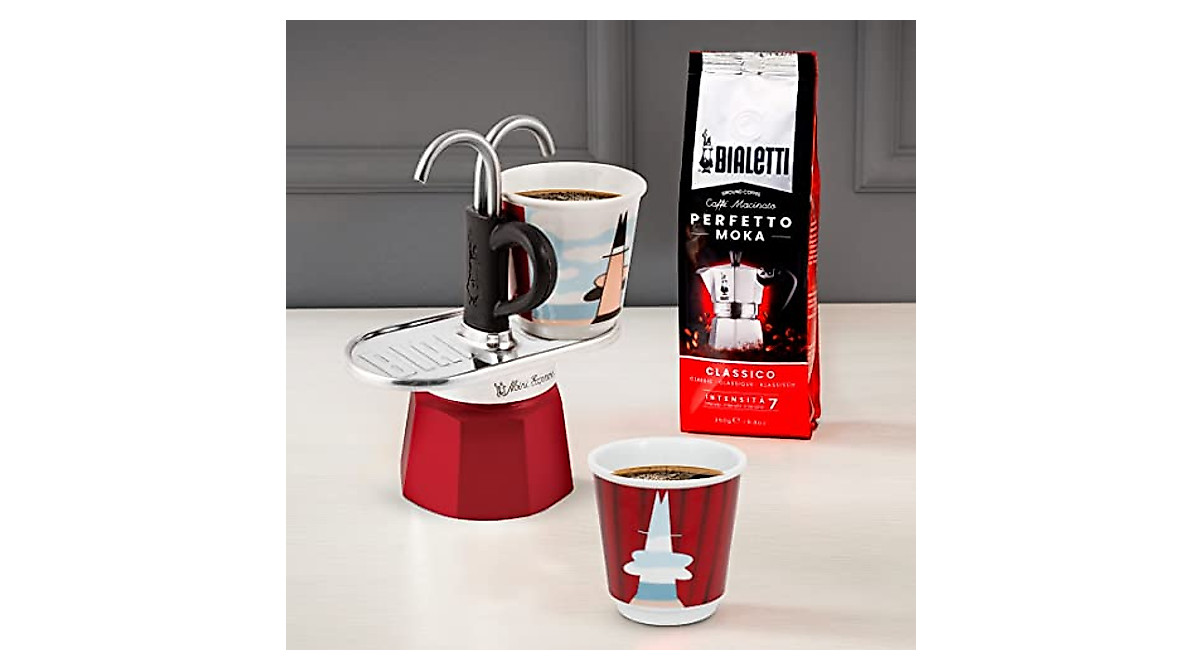 Bialetti Mini Express Moka Set: Stylish Coffee Maker & Cups