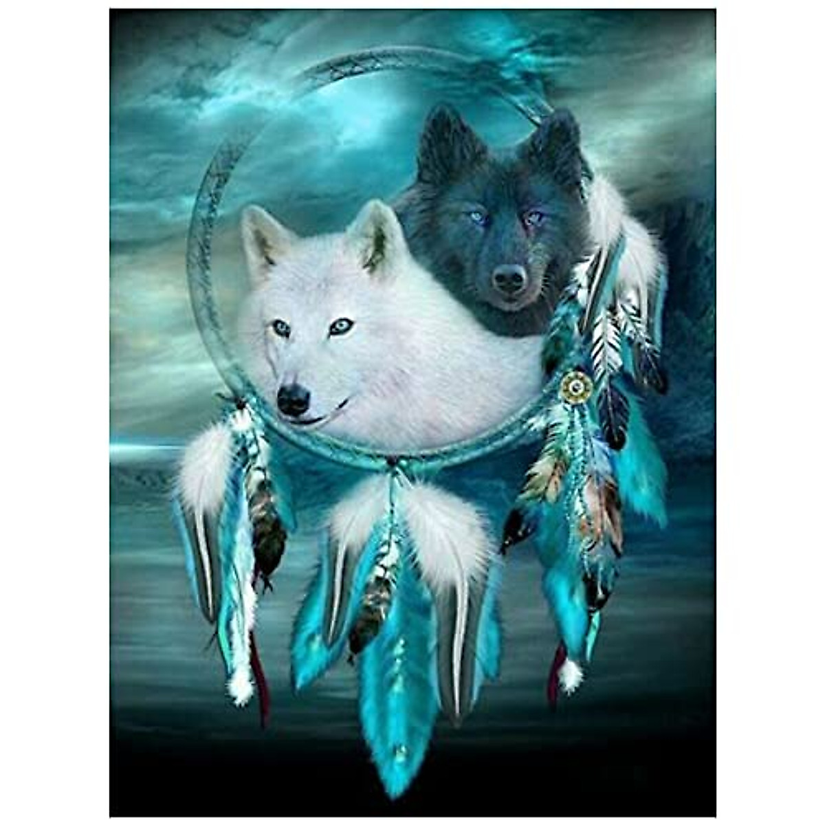 Huacan Wolf Diamond Painting Kits, Diamond Painting Kits for Adults Full Square Drill, 5D Diamond Art, Animals Diamond Painting Kit for Beginner Home Wall Decor 11.8x15.7in/30x40cm
