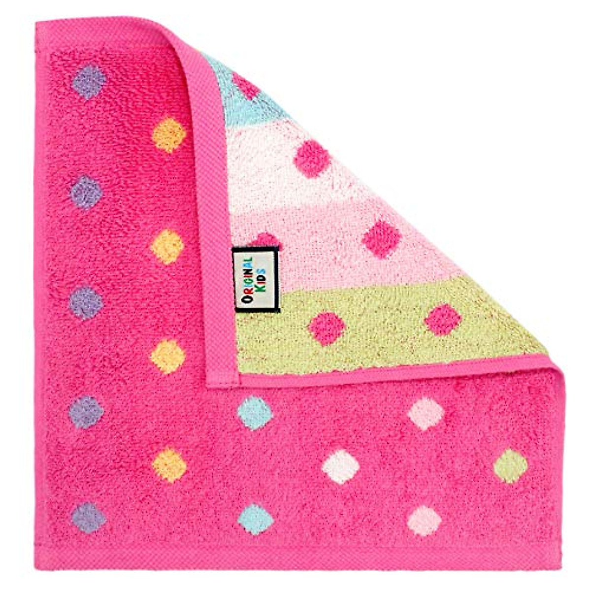 ORIGINAL KIDS Wash Cloth - Bath Time Sugar and Spice Set of 12 Washcloths - 100% Cotton Jacquard Super Soft Colorful Absorbent Quick Dry Easy Care Face Towel Face Cloth Gift - 12x12 - Pink Multicolor