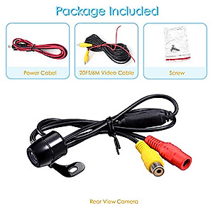 Rear View Camera, 12V Vehicle Backup Camera Waterproof, CCD Reverse Camera with Parking Assist Line Mirror Image Night Vision Parking Camera for 12V Car Pickup Mini-Truck RV SUV Minivan Camper