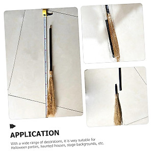 WOFASHPURET Masquerade Witch Broom Halloween Decorative Prop Broomstick Witch Broomtick Prop Witch Costume Accessories Halloween Party Broom Costumes Broom Prop Home Ornament Wooden