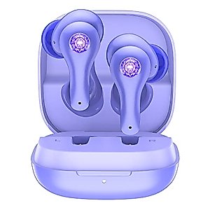 ORIbox Wireless Earbuds, Ear Buds Bluetooth 5.3 with Microphone, Deep Bass, IPX7 Waterproof Loud Voice Sport Earphones with Charging Case for Outdoor Running Gym Workout (Purple)