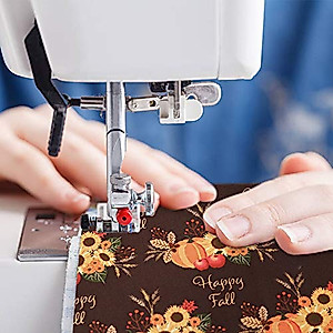 Junejour 6pcs Halloween Style Cotton Craft Fabric 25cm x 25cm Sewing Patchwork Cloths DIY Craft Squares Fabric Halloween Pumpkin Ghost Floral Pattern for DIY Art Crafts