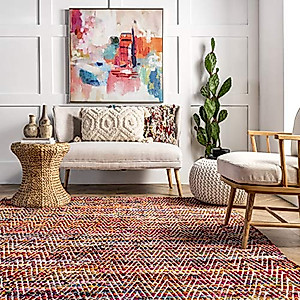 nuLOOM Rochell Handwoven Chevron Accent Rug, 2 ft x 3 ft, Magenta