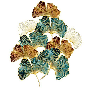 Creative 3D Multicolor Ginkgo Leaf Tree Leaves Wall Decals Removable DIY Home Wall Art Decor Wall Sticker Peel Stick Decoration for Kids Girls Babys Bedroom Living Room Wall Corner Nursery