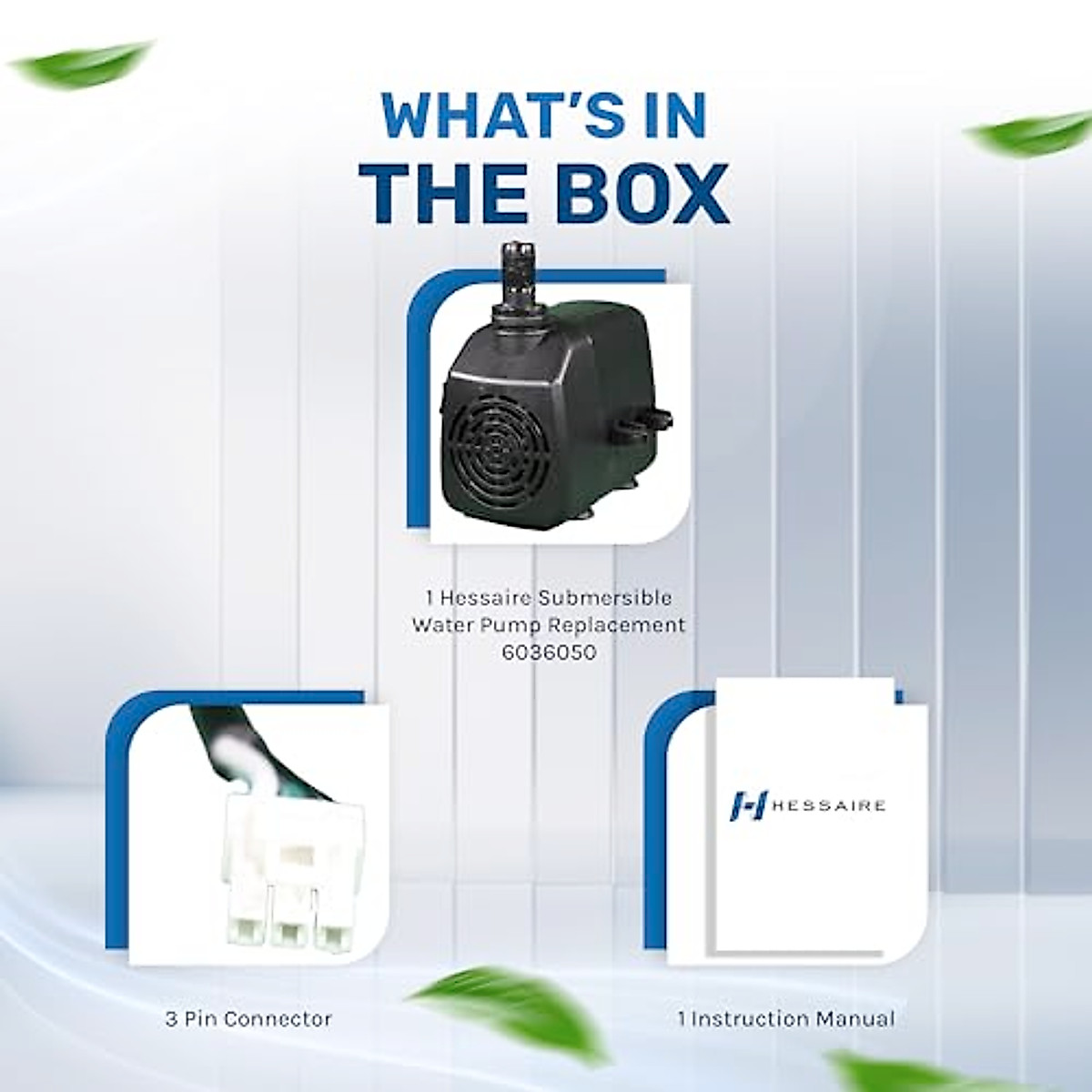 Swamp Cooler Pump - 3100CFM, Evaporative Cooler Pump 3 Pin Connector - 110 GPH Submersible Water Cooling Pump for MC37M, MC37V, MC37A, MFC3600 Evaporative Air Cooler - Replacement Pump by Hessaire