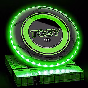 TOSY Flying Disc - 16 Million Color RGB or 36 or 360 LEDs, Extremely Bright, Smart Modes, Auto Light Up, Rechargeable, Birthday Gift, Easter Basket Stuffers for Men/Boys/Teens/Kids, 175g Frisbee