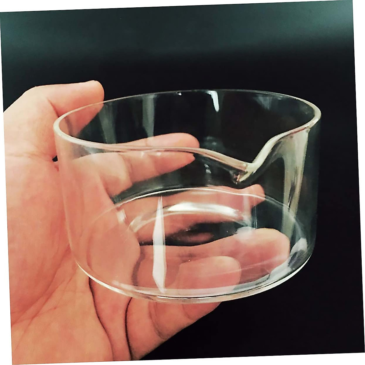 FUNOMOCYA Glass Crystallization Dish for Laboratory Use High Borosilicate Glass Storage Dish with Spout Ideal for Monomer and Scientific Experiments Size