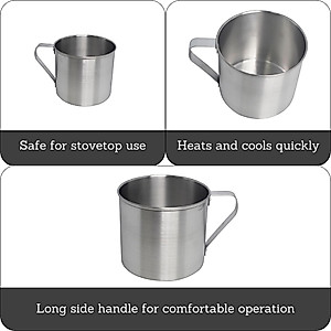IMUSA 4 Pack 0.7 Quart Aluminum Mug for Stovetop Use or Camping, Silver