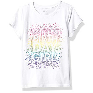 The Children's Place girls Birthday Graphic Tee T Shirt, White, X-Large US