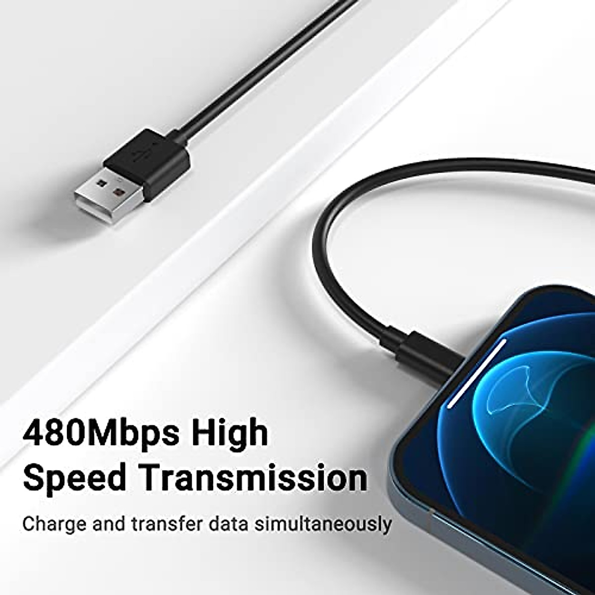 Black iPhone Charger Cord, 3-Pack 3FT MFi Certified Fast Charging Cable Data Sync Lightning to USB-A Cable Compatible with iPhone14/13/12/ Mini/Pro/Max/ 11/ XS/XR/SE/ 8/7/ 6/ Plus/iPad/AirPods