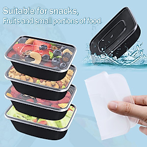 Tiny Meal Prep Containers, 12 oz [50 Pack] - mini Single 1 Compartment Food Meal Prep Containers Reusable, BPA Free Small disposable Food Storage Containers with Lids Microwave Dishwasher Freezer Safe