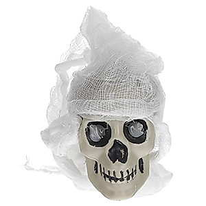 1Pc Luminous Decorative Scary Skull Pendant Halloween Party Skull Decor (White) Decor for Celebration Party