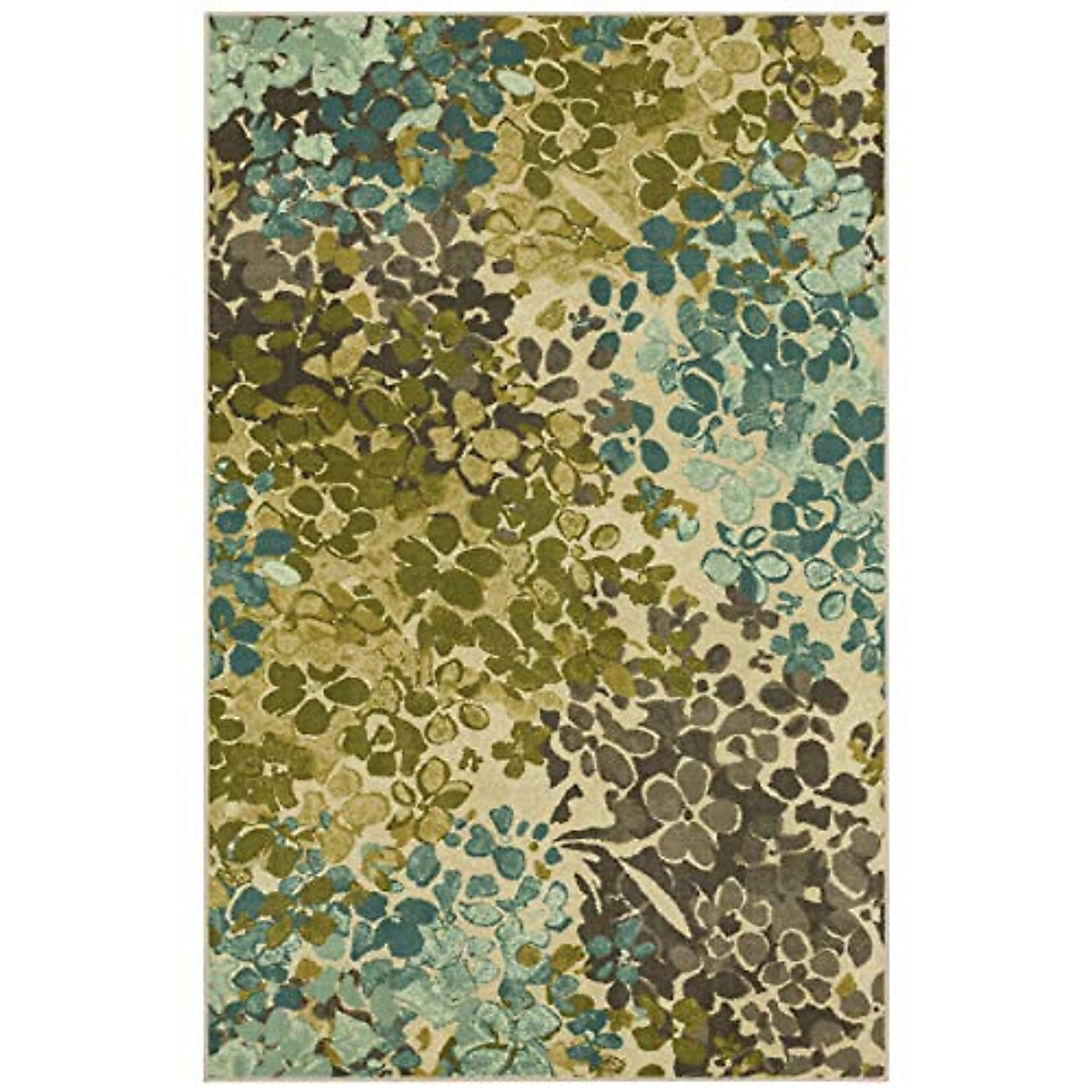 Mohawk Home Aurora Radiance Aqua Abstract Floral Area Rug, 5'x8', Blue/Green