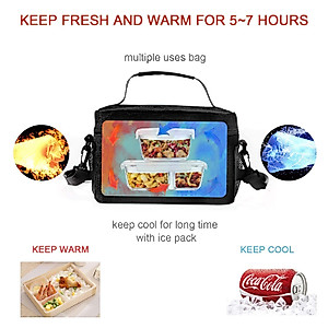 Lunch Bag for Men/Women, Insulated Reusable Lunch Box Leakproof Cooler Tote Bag Freezable with Adjustable Shoulder Strap for Office Work Picnic Beach(Black)