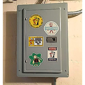 50 Pcs Reddy Kilowatt Sticker, Remember Kids Electricity Will Kill You Sticker, Electrical Electrician Stickers, Electric Will Shock You Decal for Car, Water Bottle, Laptop, Hard Hat Stickers Pack