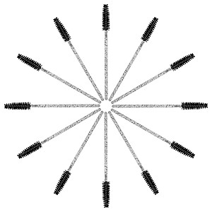 CHEFBEE 100PCS Disposable Eyelash Brush, Mascara Wands Makeup Brushes Applicators Kits for Eyelash Extensions and Eyebrow Brush with Container (Black)