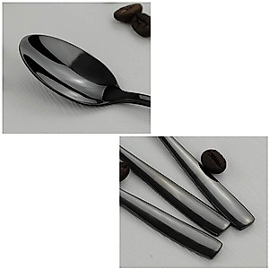 Teyyvn 8-Pack Black Stainless Steel Coffee Spoons, Demitasse Espresso Spoons Set