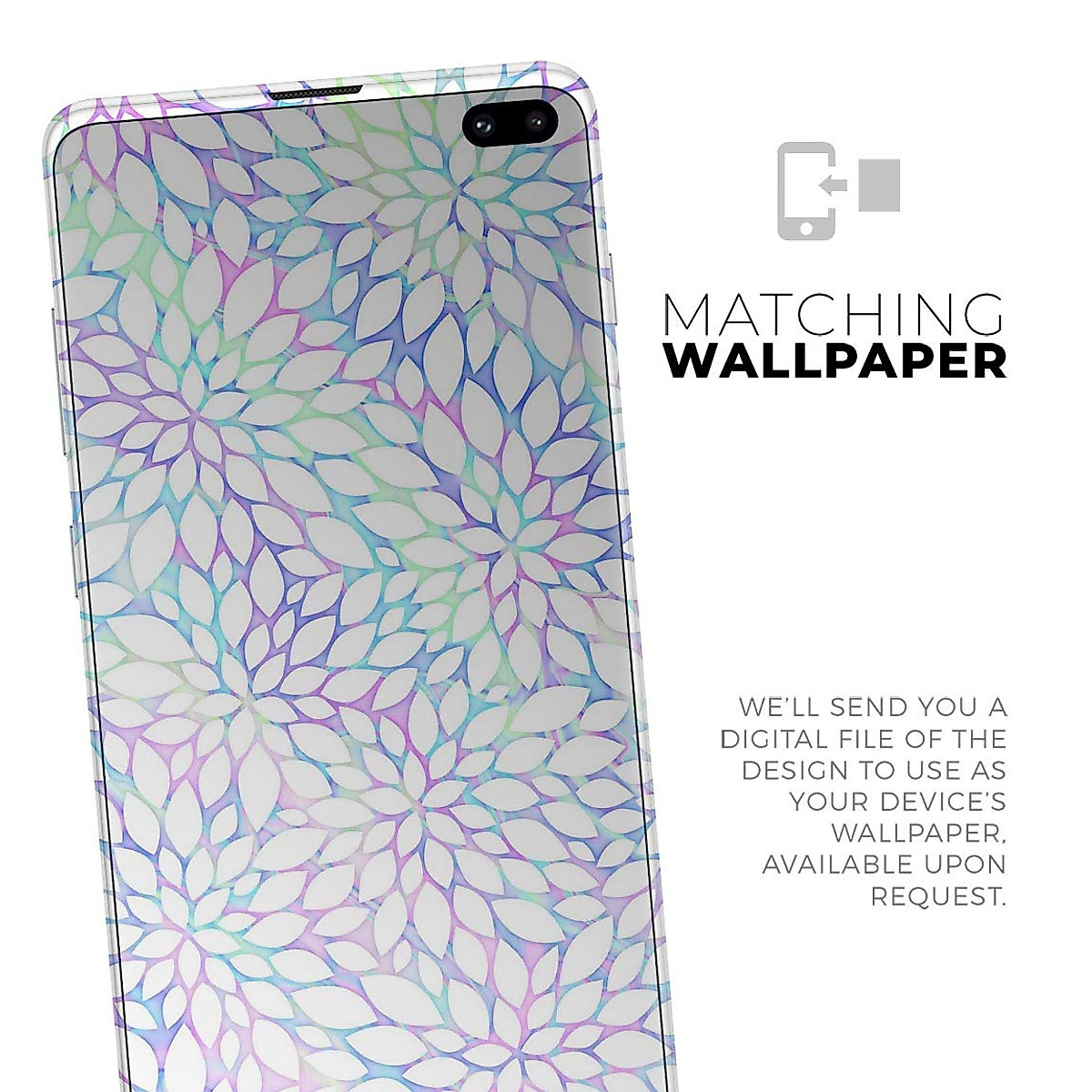 DesignSkinz Iridescent Dahlia v2 Protective Vinyl Decal Wrap Skin Cover Compatible with The Samsung Galaxy S20 (Screen Trim & Back Glass Skin)