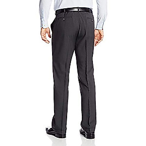 Van Heusen mens Big and Tall Stretch Traveler Cuffed Crosshatch Pleated pants, Grey, 44W x 32L US
