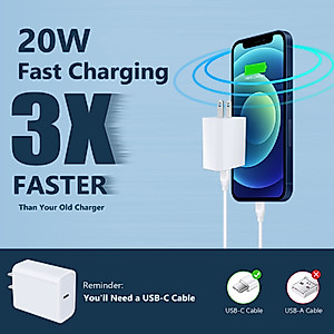 Type C Samsung Fast Charger for Samsung Galaxy S25/S24/A25/A35/A15/A14/A54/A53, 20W USB C iPhone 16 Charger Fast Charging for iPhone 16 Pro Max/16 Plus/15,PD Wall Charger+6ft iPhone C Charger Cable