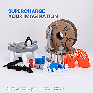 ELEGOO PLA Filament 1.75mm White 1KG, 3D Printer Filament Dimensional Accuracy +/- 0.02mm, 1kg Cardboard Spool(2.2lbs) 3D Printing Filament Fits for Most FDM 3D Printers