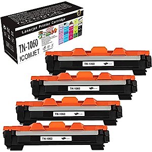 ICOMJET Compatible Toner Cartridge Replacement for Brother TN1060 TN-1060 Work for Brother HL-1110 HL-1110E HL-1112 MFC-1810 MFC-1810E MFC-1910W DCP-1510 DCP-1512 DCP-1610W (4BLACK)
