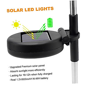 DOITOOL Fiber-Optic Lights Led Street Lights Outdoor Solar Garden Lights Solar Pathway Lights Solar Lights for Outside Garden Street Lights Insert into The Ground Fiber Optic Light