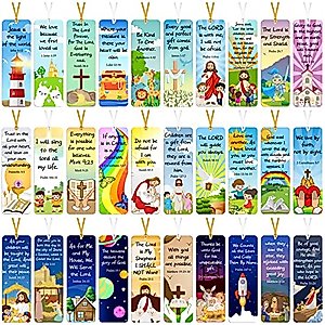 120 Pack Christian Bookmarks for Kids Christian Gifts for Kids Bible Verse Bookmarks with Scripture Inspirational Spiritual Bible Bookmarks Christian Bookmarks Sunday School Gifts (Novelty Style)