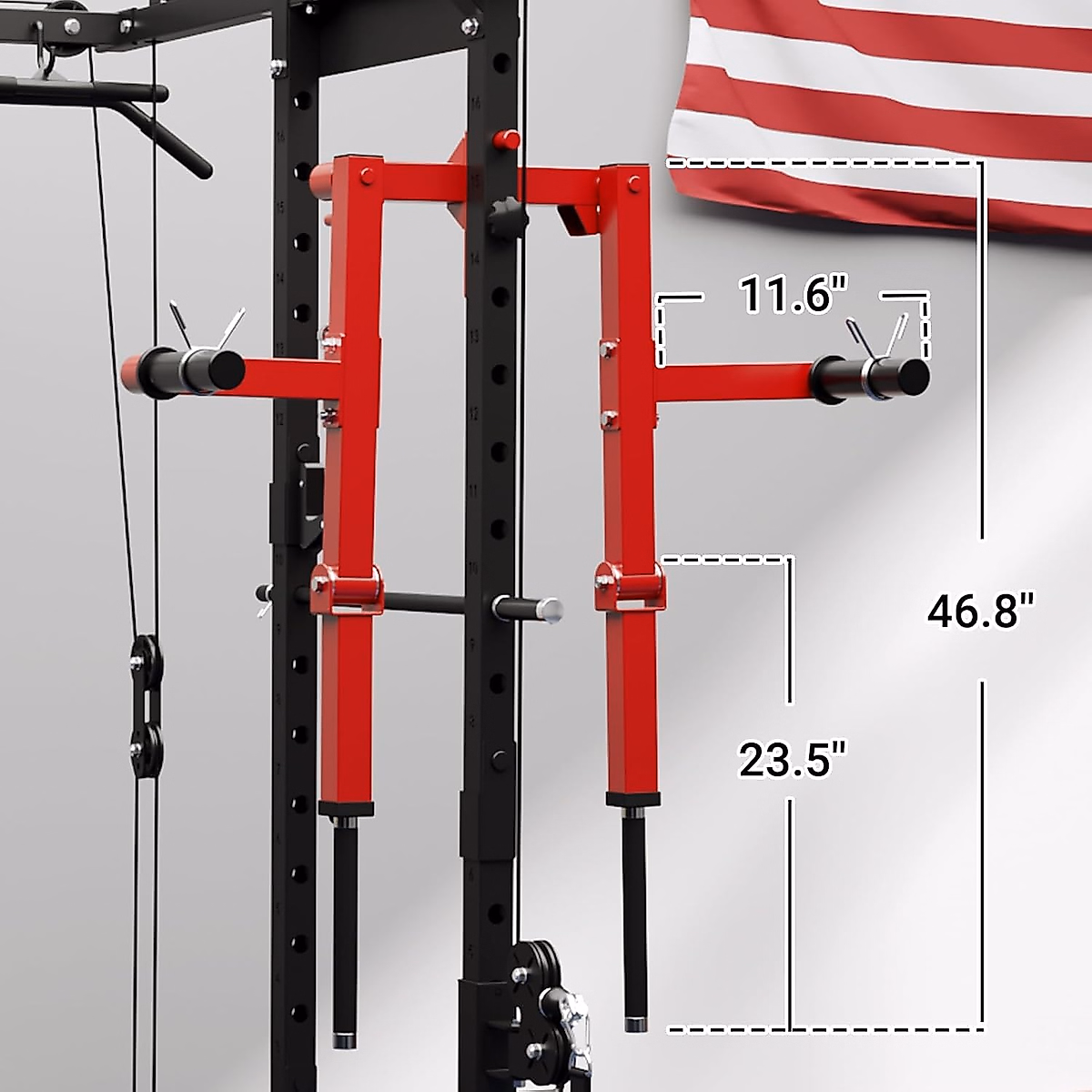 Mikolo Lateral Raise Attachment for Squat Rack with 1" Holes,Standing Lateral Raise Machine, Upper Body Strength Training Machine, Home Gym Equipment