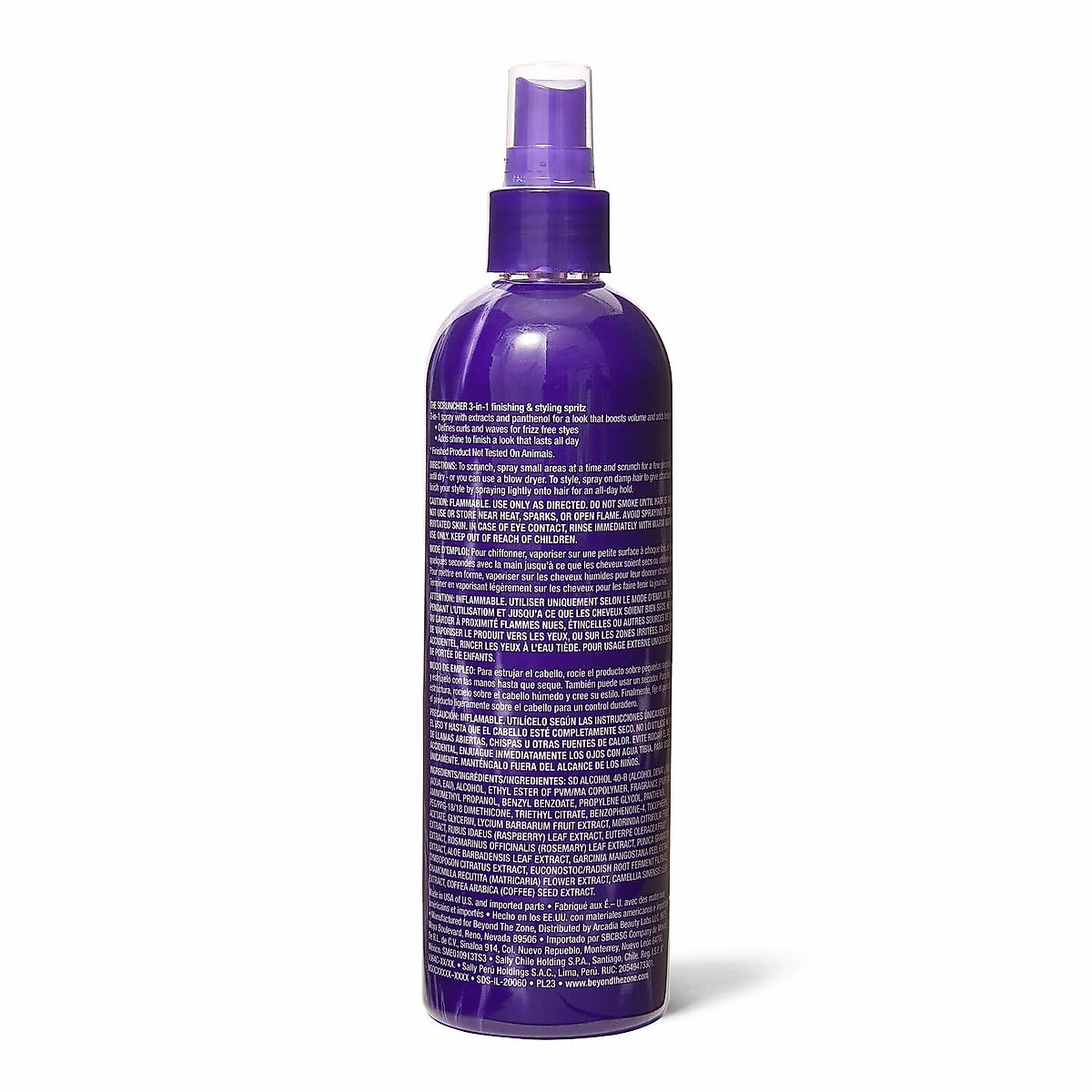 Beyond the Zone The Scruncher 3-in-1 Spray, Defines curls and waves, Natural Organic Extracts, 12 Oz