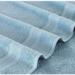 REGAL RUBY, 6 Piece Towel Set, 2 Bath Towels 2 Hand Towels 2 Washcloths, Soft and Absorbent, 100% Turkish Cotton Towels for Bathroom and Kitchen Shower Towel, Blue