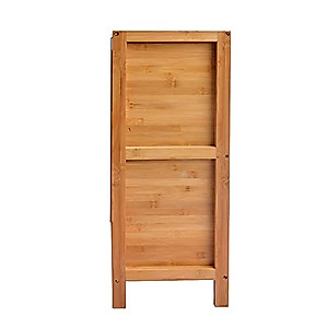 2-Shelf Storage Drawers, a Combination of Rattan-Weaved Basket and Natural Bamboo, Light Weight Night Stand