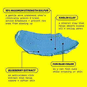 Starface Super-Sulfur Magic Mask, Acne Treatment with 10% Sulfur and Kaolin Clay, Dermatologist-Approved and Cruelty-Free Face Mask, 2.54oz