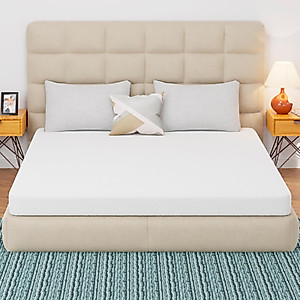 BLKMTY Queen Mattress 5 inch Memory Foam Mattress Cooling Gel Mattress Green Tea Infused Mattress CertiPUR-US Certified for Cooler Sleep Supportive Relief Bed Mattress, White