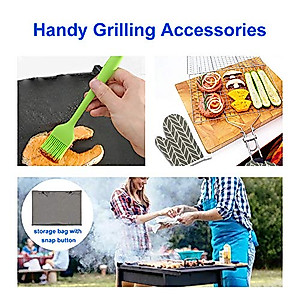 Fish Grill Basket, Fish Basket Non-stick Stainless Steel Foldable Nets Portable with Removable Handle Easy-to-flip for Steaks Seafood Vegetables Outdoor Barbecue