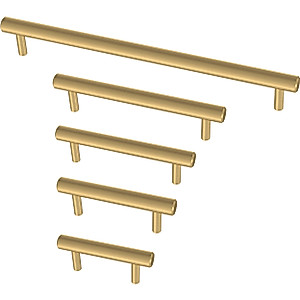 Franklin Brass Oversized Bar (1-Pack) Cabinet Handles 3" Hole to Hole Satin Gold Kitchen Cabinet Pulls Drawer Handles Cabinet Hardware Dresser Drawer Pulls P41883K-117-C