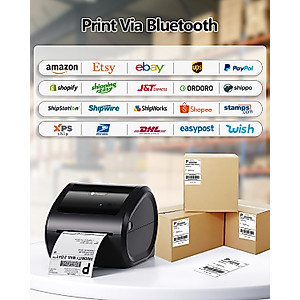 Phomemo Bluetooth Thermal Label Printer 4X6 - D520BT Wireless Shipping Label Printer Build-in Holder, Thermal Label Maker for Return Shipping Package, Compatible with Amazon, USPS, Shopify, Ebay
