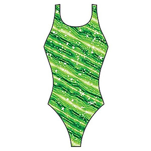 Speedo Women's Twinkly Drop Back Performance One Piece Swimsuit, Green, 30