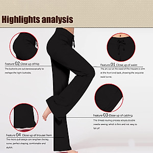 Womens Wide Leg Yoga Leggings Drawstring Elastic High Waist Gym Sports Tights Pant Workout Casual Loose Trousers