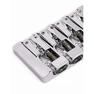 Bogart 4 String Bass Bridge A Style Top Load and String Through Body Tailpiece with Zinc Saddles for Electric Jazz Bass P Bass Chrome High Mass.