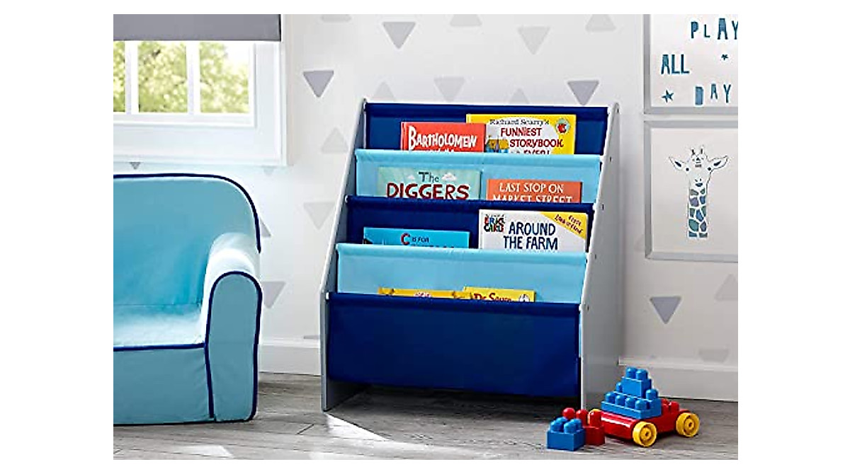 Delta Children Sling Book Rack - Easy-to-Reach Kids Bookshelf